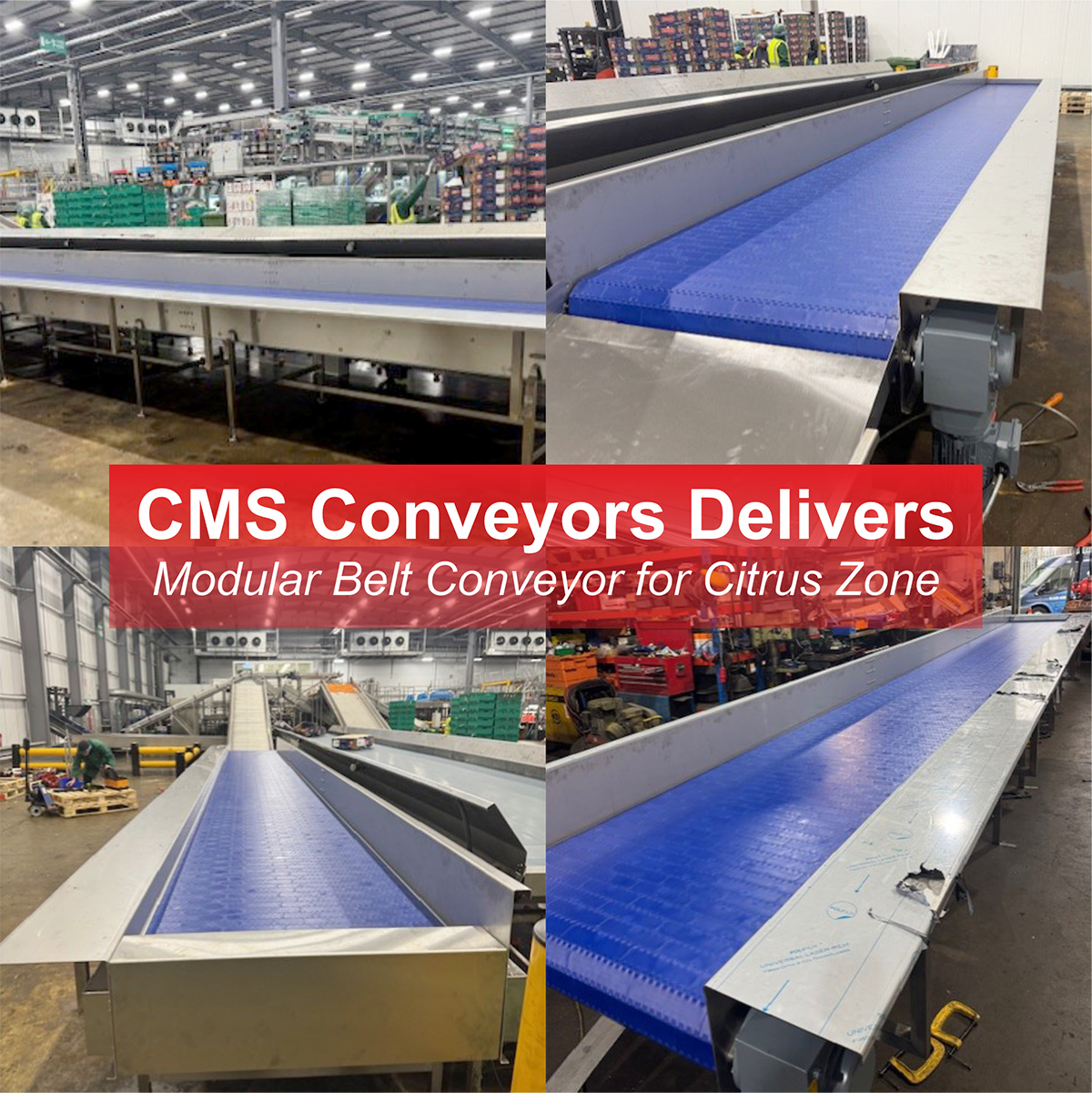 CMS Conveyors Delivers a Custom 9m Stainless Steel Framed Modular Belt ...